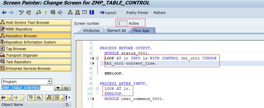 TECHSAP : Creation of Table Control in Module Pool Program