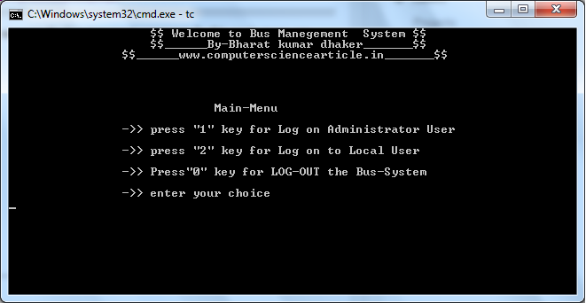 Full Project On Bus Reservation System Brs In C Or C Programming Language Computer Science