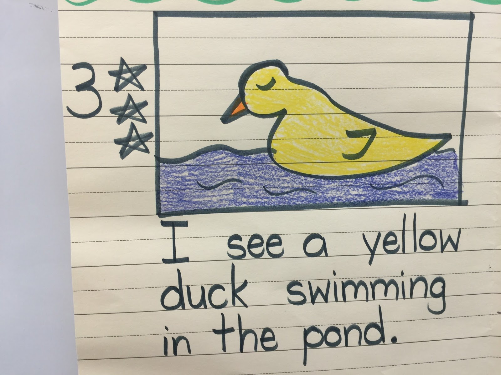 Kindergarten Bee Hive: 3 Star Writing Poster