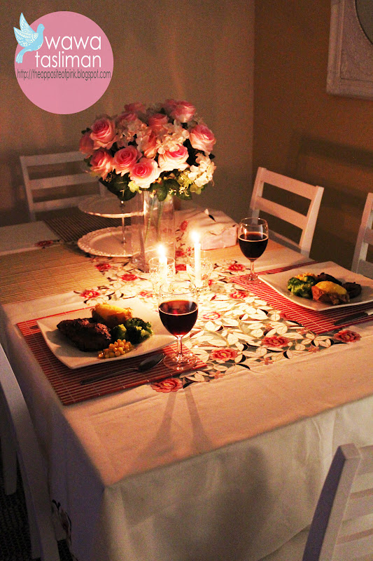 The Opposite of Pink. Maybe Black Or Grey or ....: CANDLE LIGHT DINNER