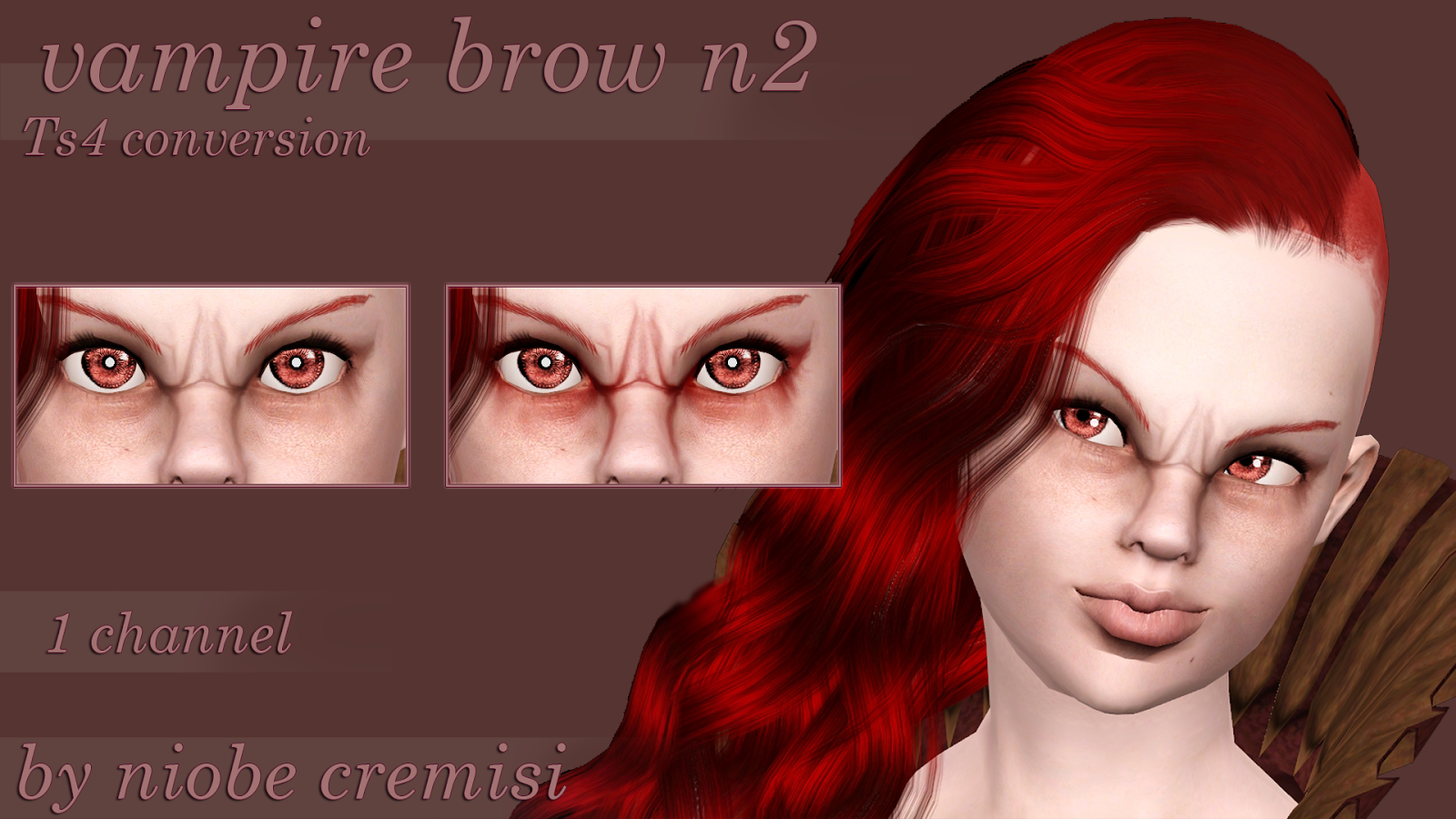 [ts4 conversion] Vampire Brow n1-2-3 by niobe cremisi - Niobe Cremisi