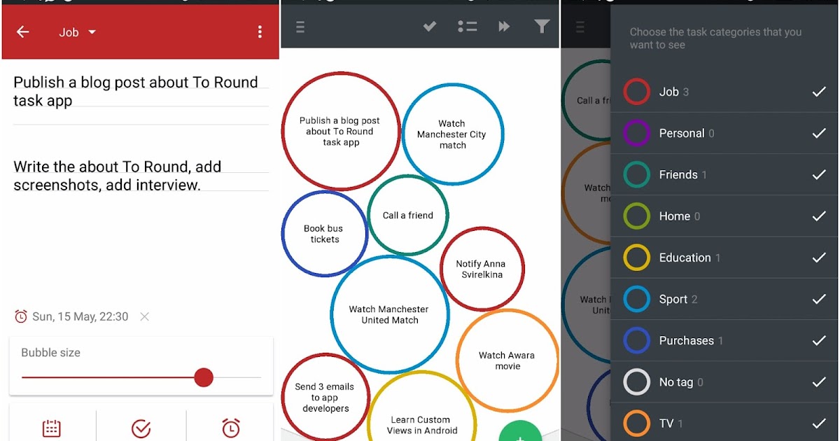To Round - Organize Tasks In Bubbles