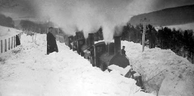 Tour Scotland: Old Photograph Train Stuck In Snow Dingwall Scotland