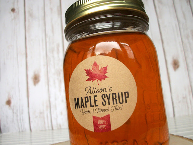 Colorful Adhesive Canning Jar Labels: Custom Maple Syrup Bottle Labels
