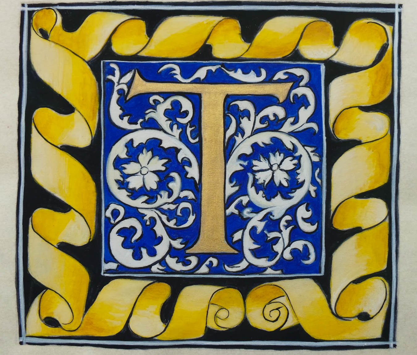 Lettre T enluminée | Comme un coup de coeur