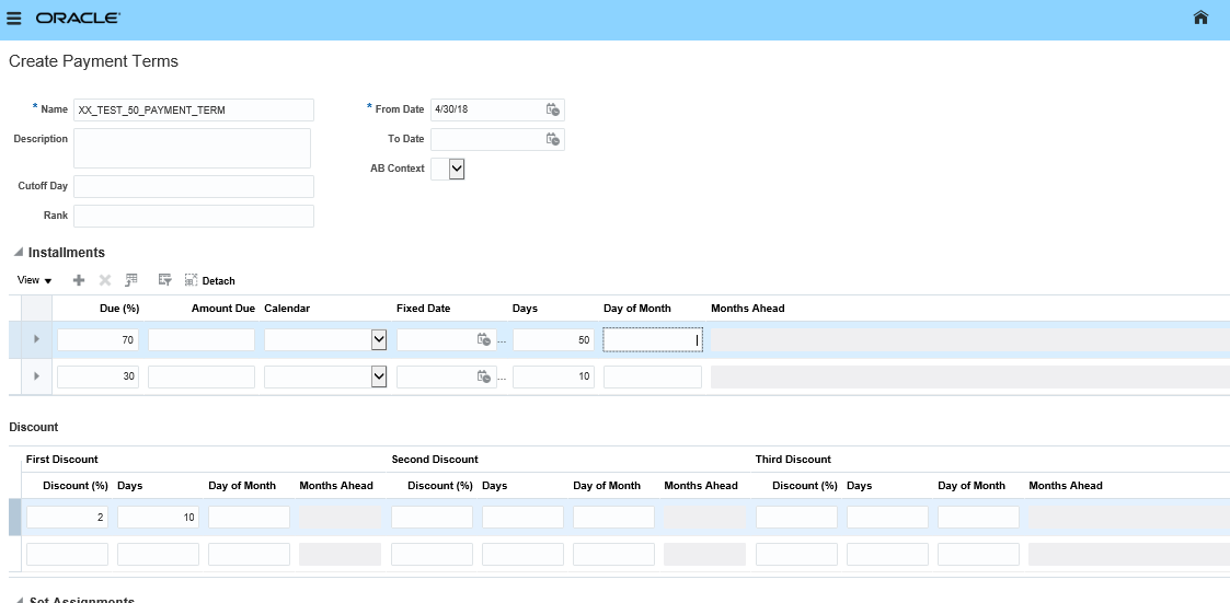 Oracle Application's Blog: How to Define Payment Terms in Oracle ...