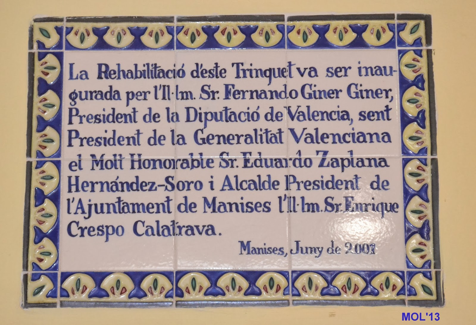 EL TRINQUET (AHORA) MUNICIPAL DE MANISES - MOL