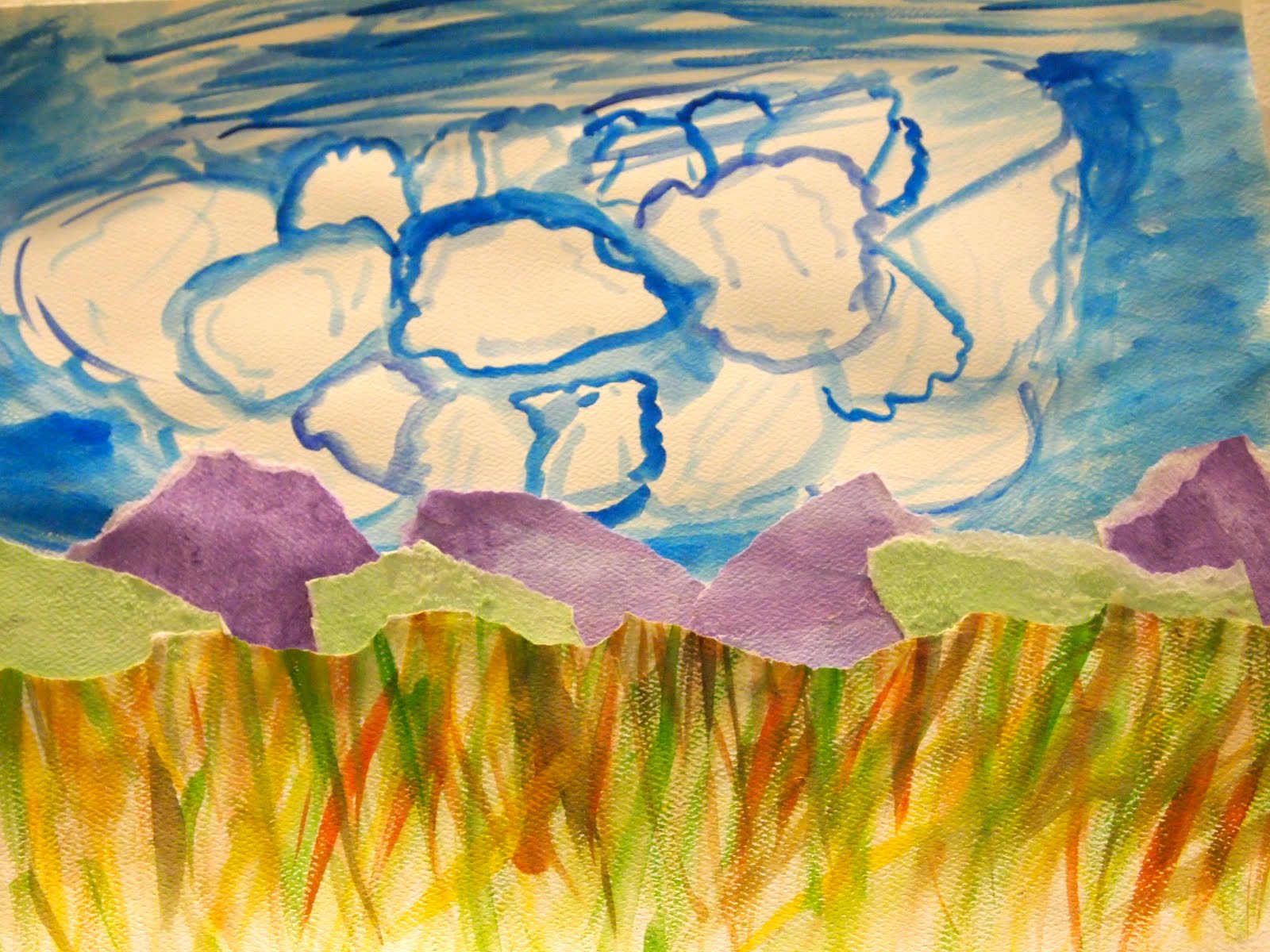 new city arts: second grade watercolor landscapes