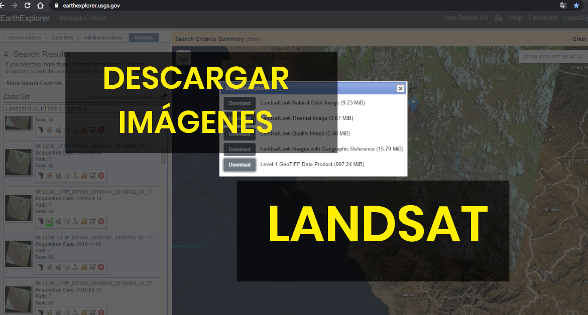 GEO GPS PERÚ: Ubica el PATH y ROW de tu distrito para imágenes LANDSAT