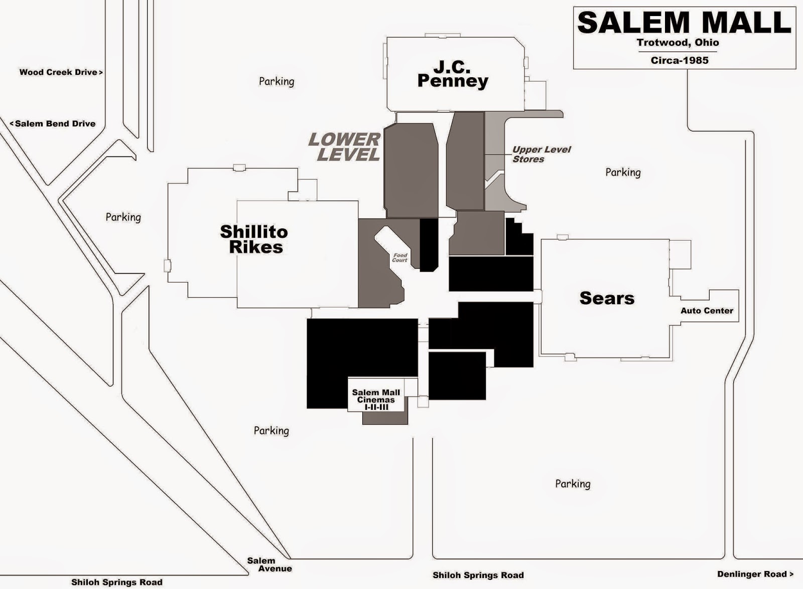 Downtown Salem Mall Map