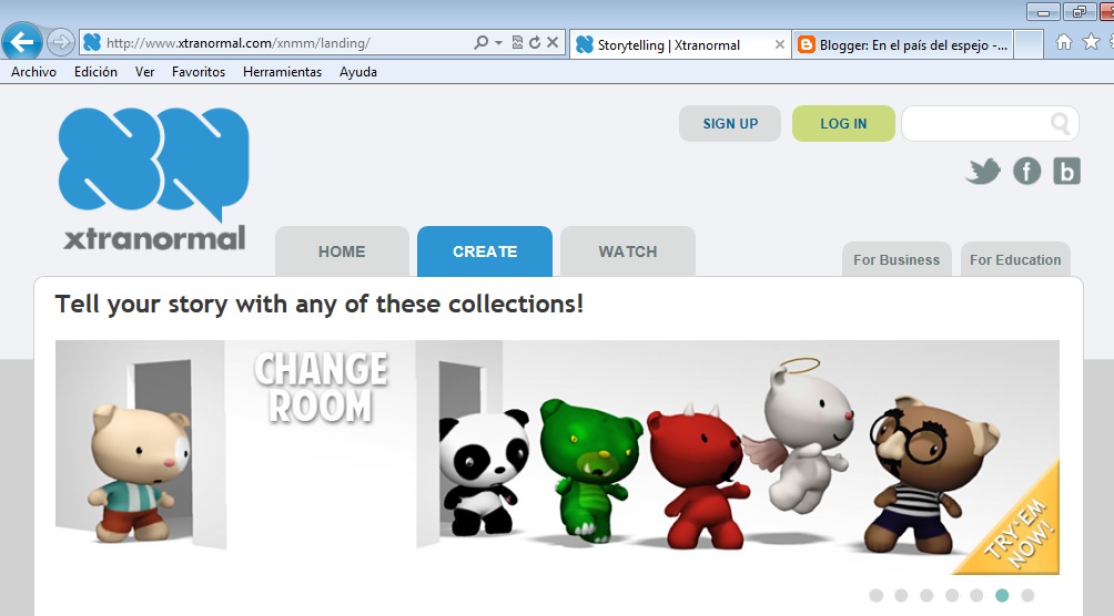 En el país del espejo: Storytelling Xtranormal