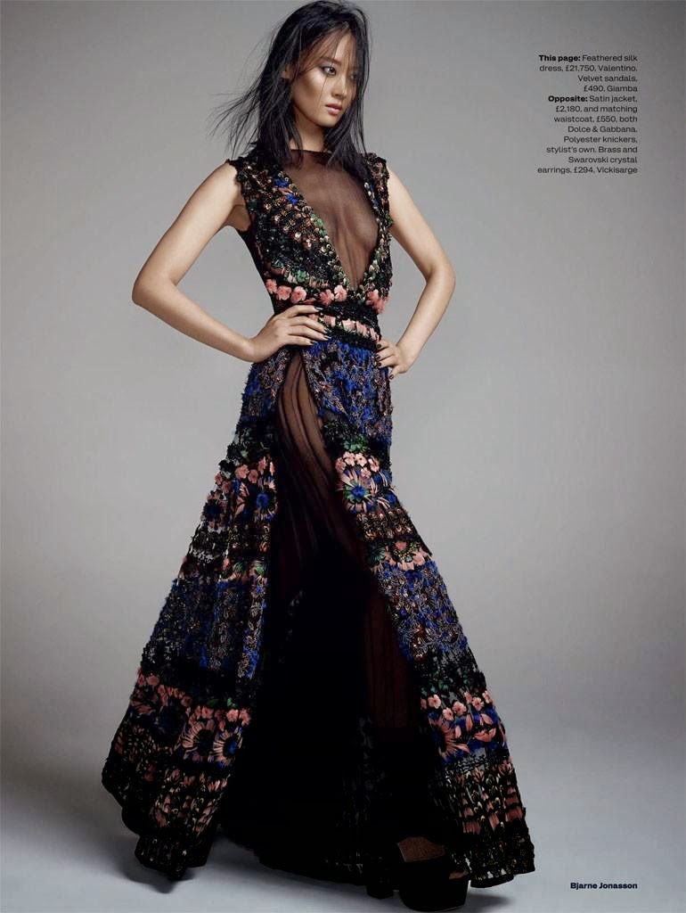 ASIAN MODELS BLOG: EDITORIAL: Li Xiao Xing in Elle UK, March 2015
