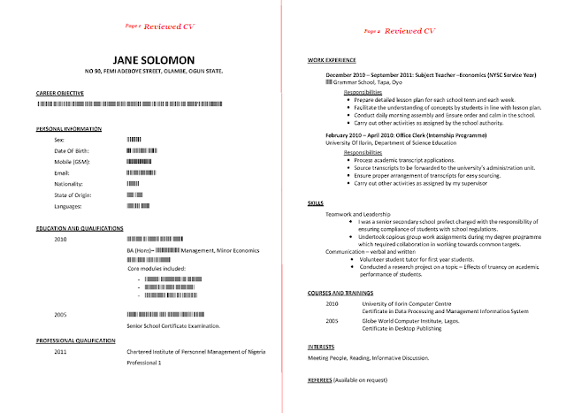 My CV Clinic: ILLUSTRATION: Creating a More Effective CV (Part 2)