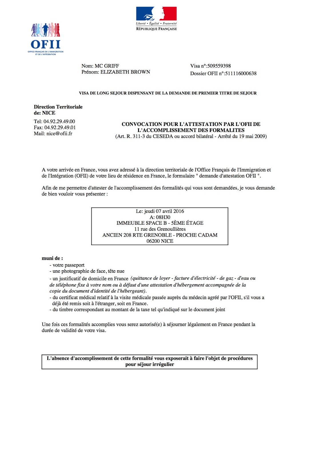 Convocation En Anglais