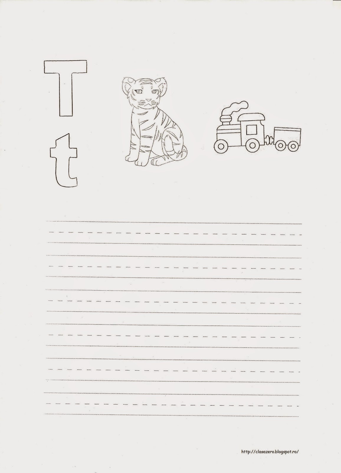 Clasa pregatitoare: Fisa litera T