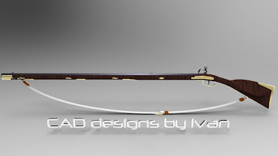 CAD designs by Ivan: Flintlock long rifle 3D model (free CAD download file)