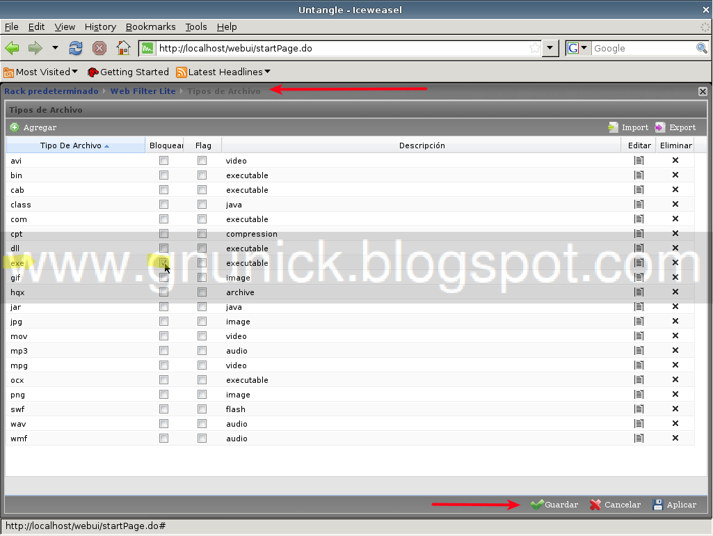 Untangle, Configurando Proxy (Web Filter Lite) y Firewall | gnunick
