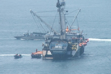 Asegura la Marina barco atunero "Azteca 07” en la Bahia de Zihuatanejo