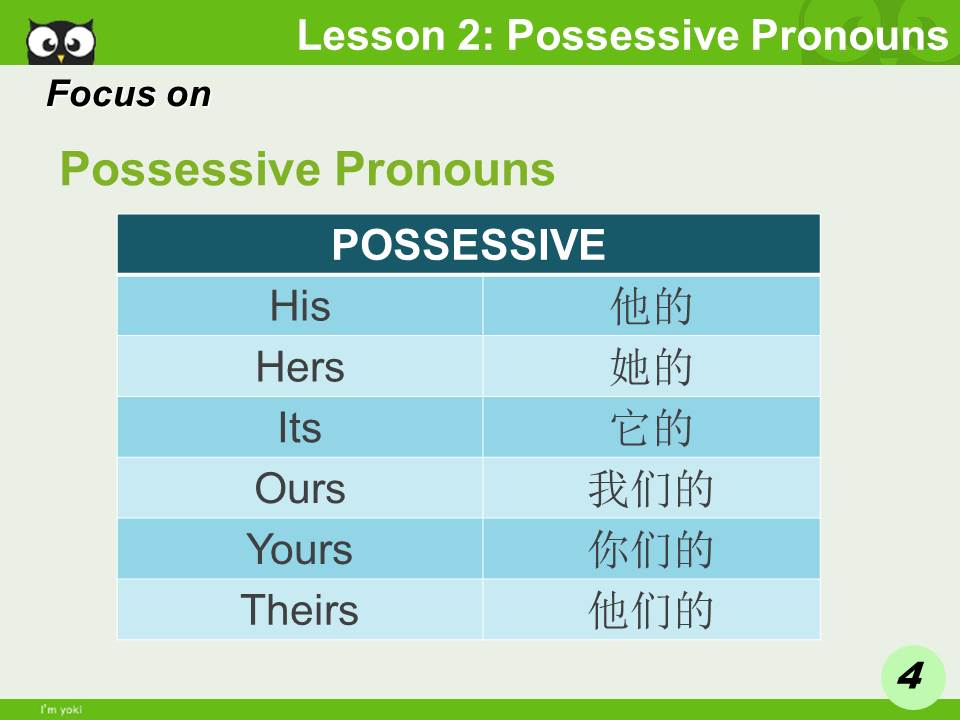 YOKITALK: Grade 5-2_Unit 8_Lesson 2-Possessive Pronouns