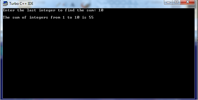 C Language: Program to find sum of integers from 1 to n