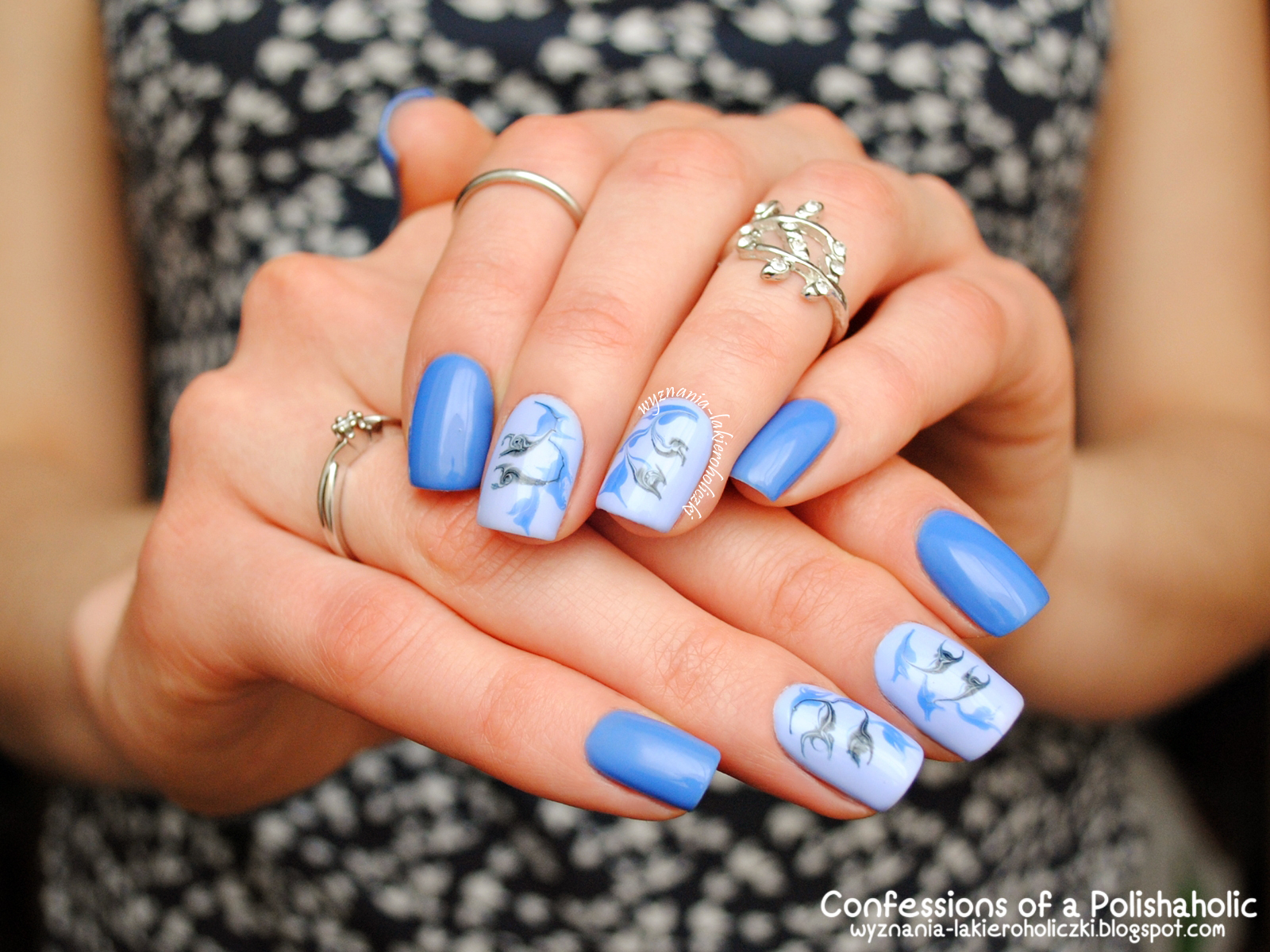 Confessions of a Polishaholic: Blue flowers with NeoNail Fancy Blue ...