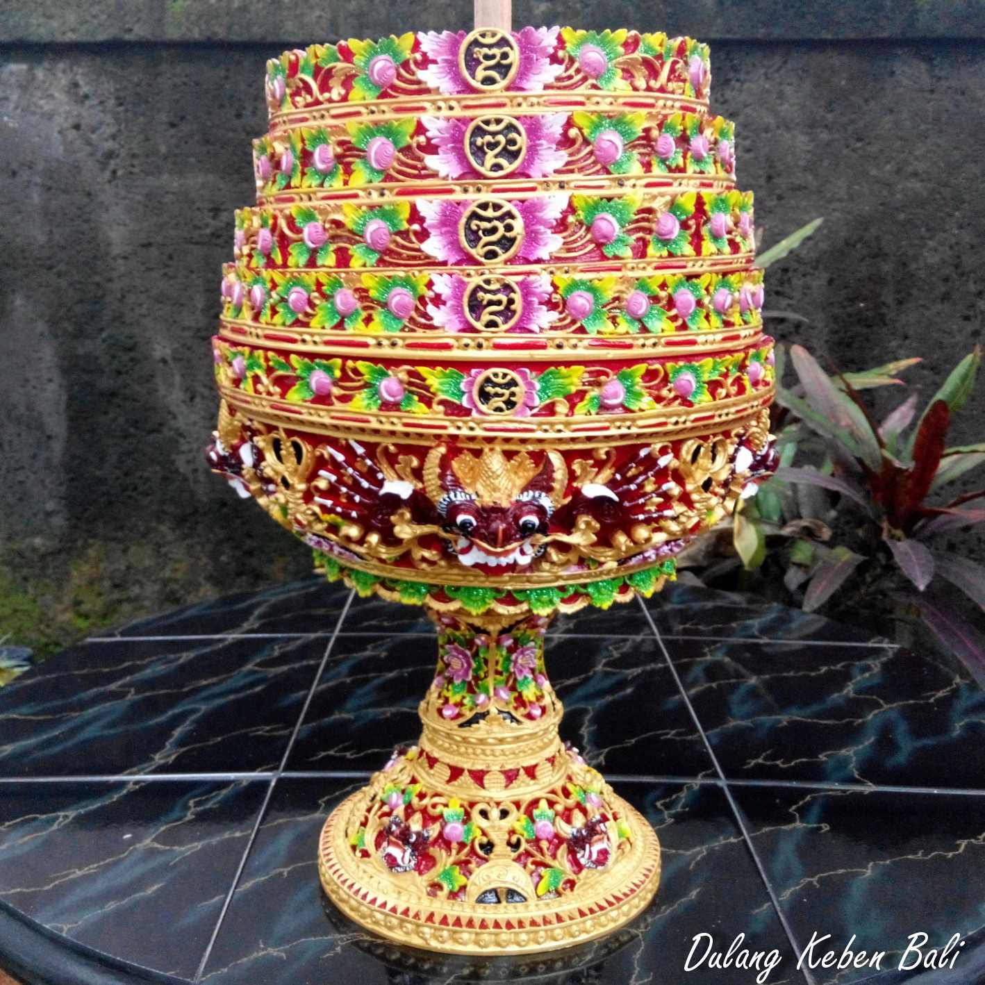 Dulang Ukir Bahan Fiber Tumpang 4 Warna Pastel - DULANG KEBEN BALI