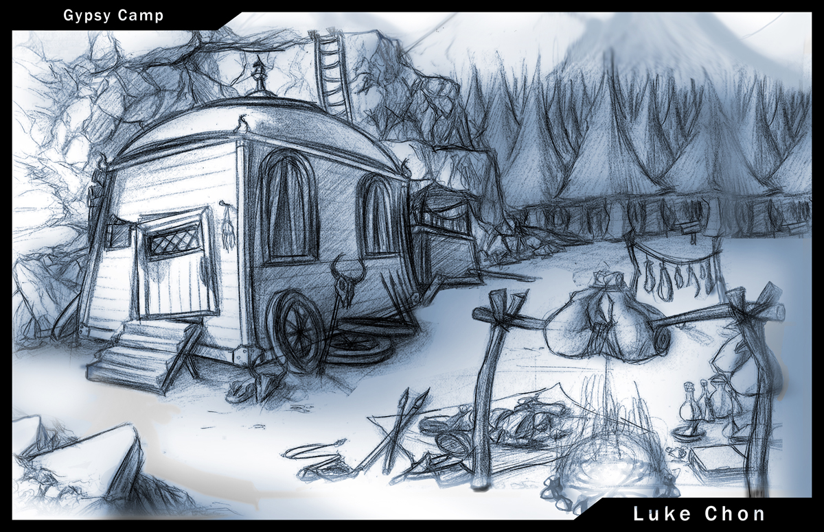 Luke J. Chon Concepts: Gypsy Camp Sketch
