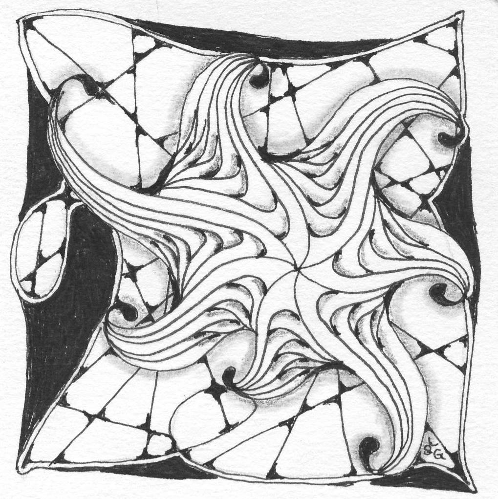 WattaTangledWeb....: "Fengle" Tangles - Challenge #63