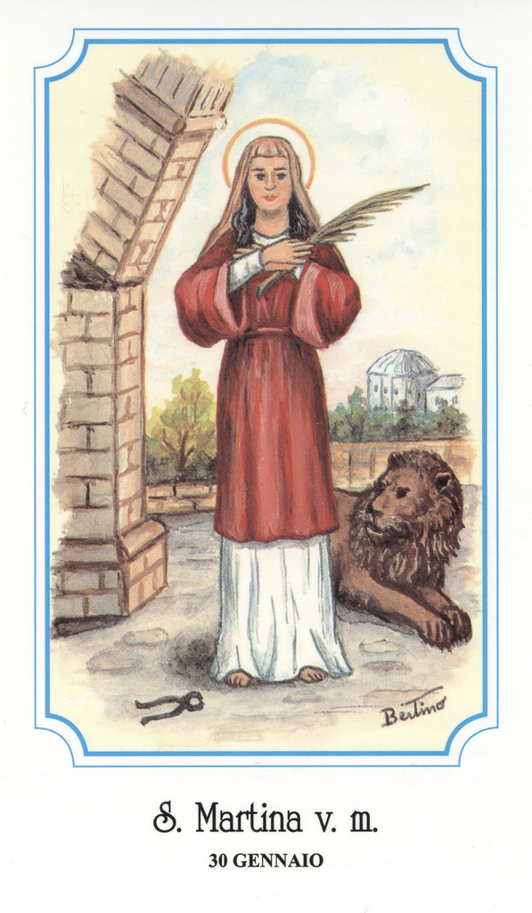 Santos de Dios: 30 de enero: Santa Martina