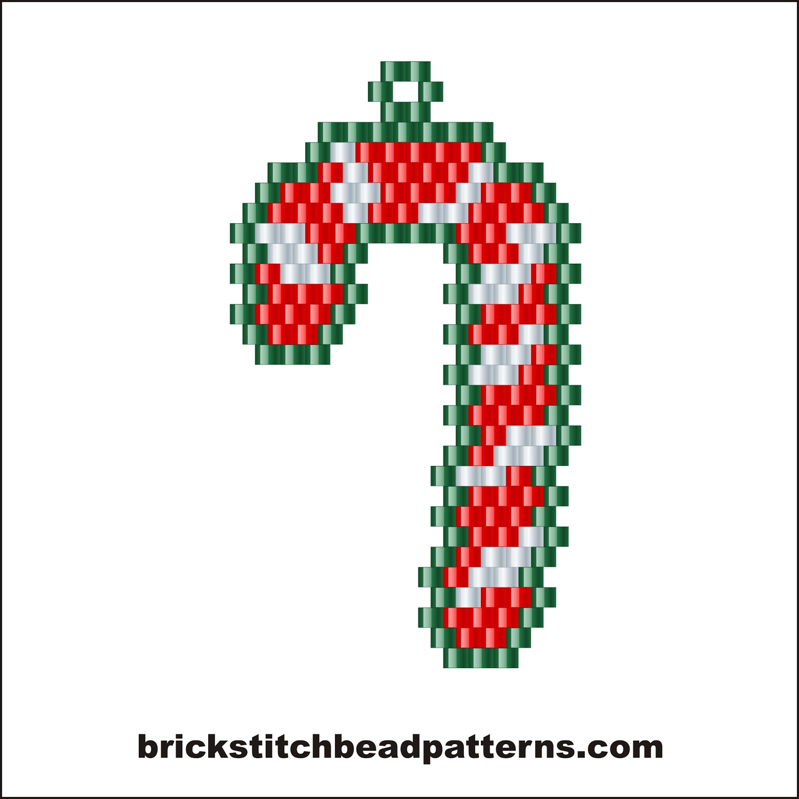 Brick Stitch Bead Patterns Journal: Christmas Candy Cane Free Brick ...