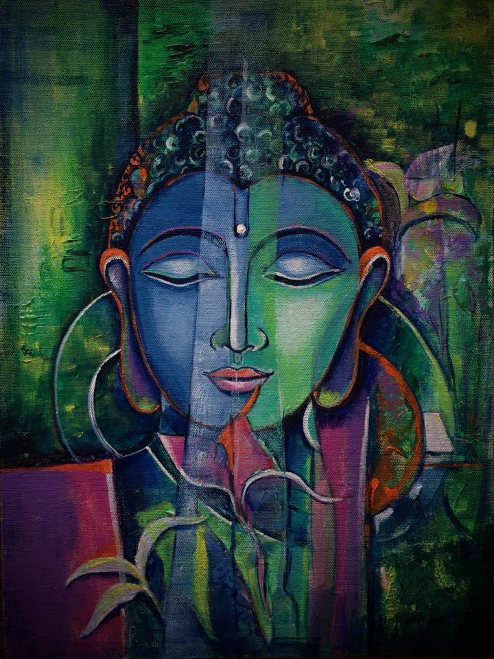Suchitra Shetty, the Artist: Buddha paintings, acrylic on canvas, May ...
