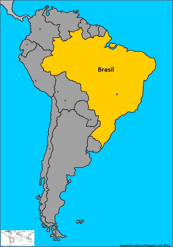 Ubicación de Brasil en América del Sur