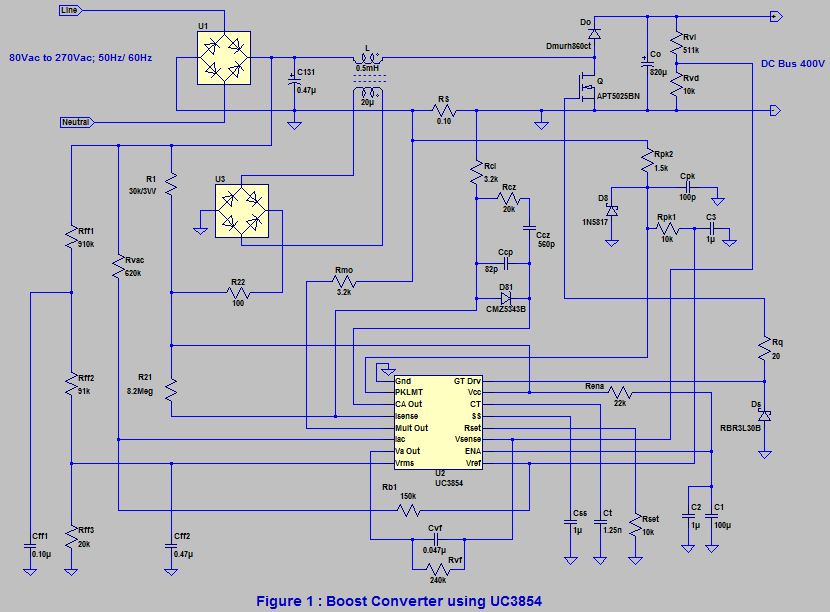 Power Factor Correction (PFC) – Design of Boost Converter Using UC3854 in Continuous Conduction ...