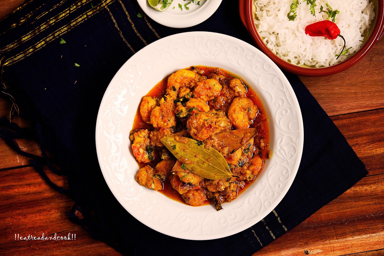 Doi Chingri / Prawns cooked in a Creamy Yogurt Sauce