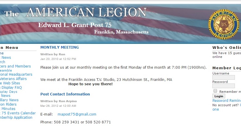 Franklin Matters: American Legion Edward L. Grant Post 75 meets Monday ...