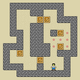 Sokoban: Sokoban lessons - Six boxes (with rooms)