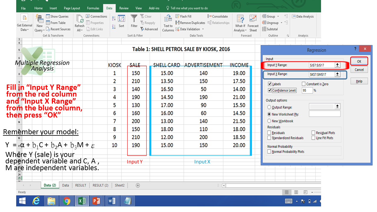 INTERPRETING MULTIPLE REGRESSION RESULTS IN EXCEL Azzad Muzahet INTERPRETING MULTIPLE REGRESSION RESULTS IN EXCEL Azzad Muzahet