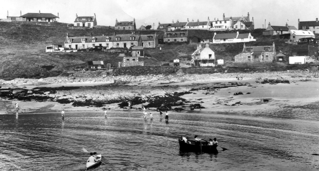 Tour Scotland: Old Photograph Beach Collieston Aberdeenshire Scotland