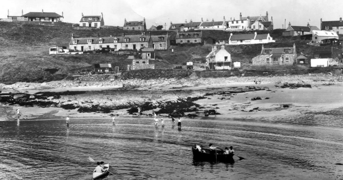 Tour Scotland: Old Photograph Beach Collieston Aberdeenshire Scotland