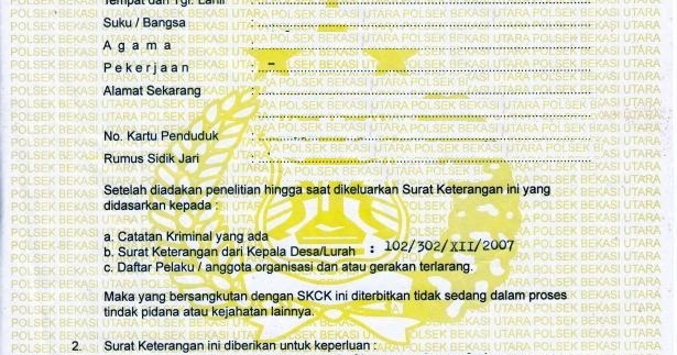 Syarat Pembuatan SKCK