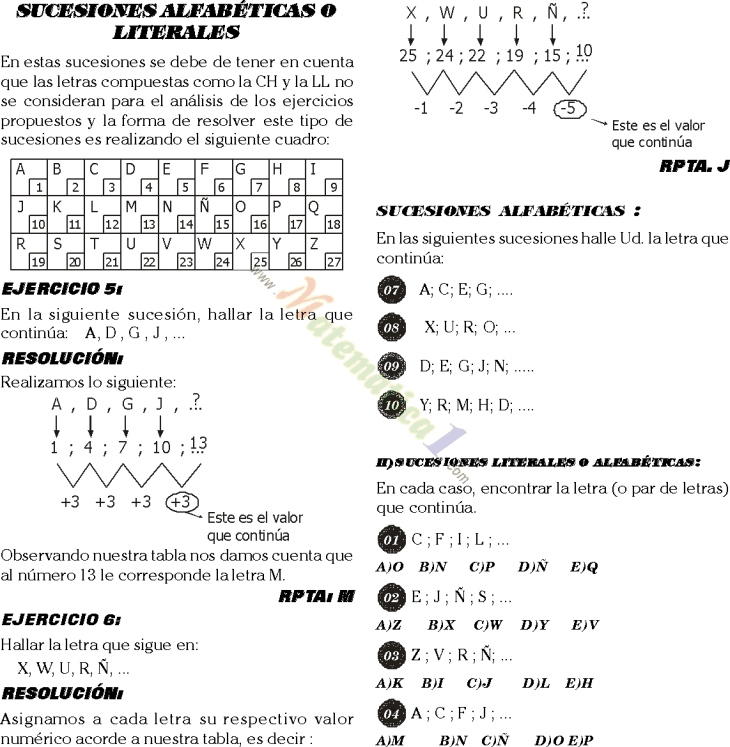 SECUENCIAS LITERALES EJERCICIOS DESARROLLADOS DE RAZONAMIENTO PDF