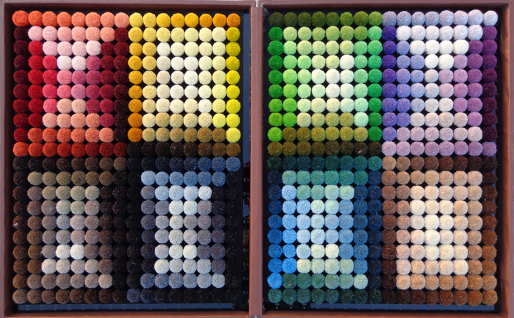 Color Pom Pom Box wool, viscose, silk, bamboo, cotton, nylon, acrylic ...