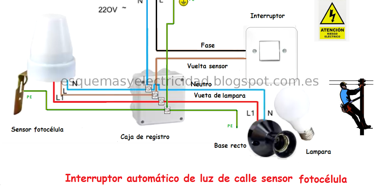 Esquemas eléctricos: Interruptor automático de luz de calle sensor ...