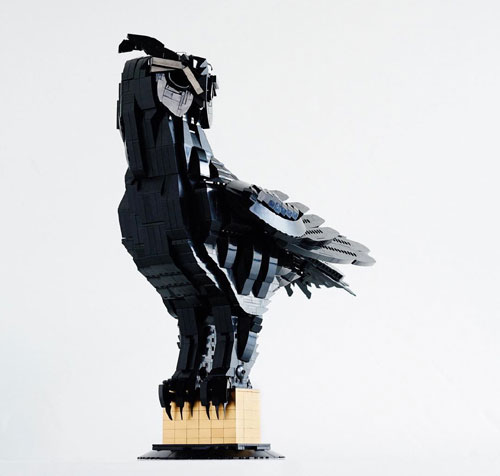 My Owl Barn: Barn Owl Sculpture Made With 50,000 Lego Pieces
