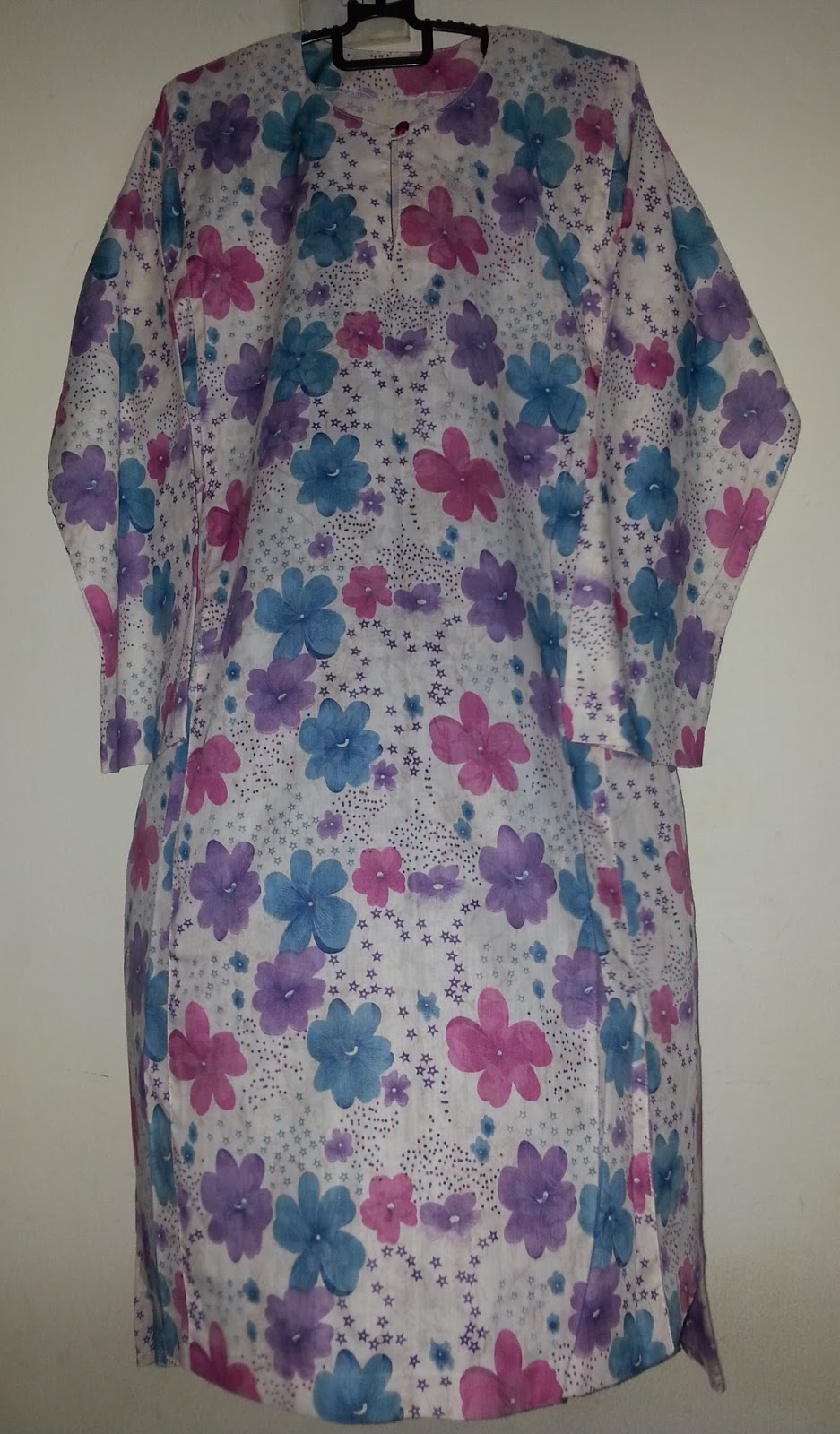 M.I Fabulous Shop's: BAJU KURUNG COTTON BUNGA-BUNGA (TERPAKAI)