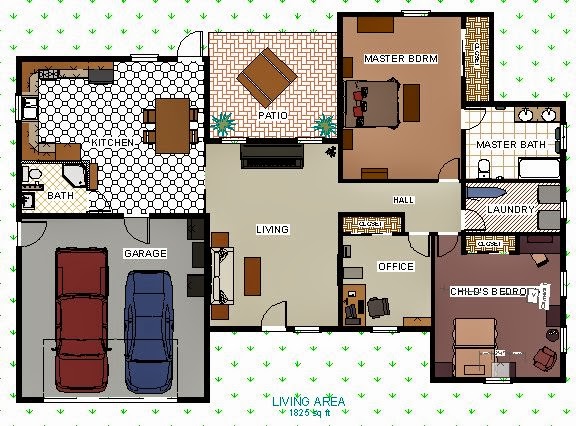 Residential colored floor layouts.