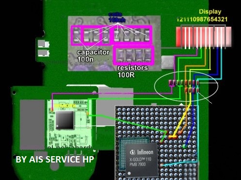 Nokia 1280 LCD Display Jumpers | Belajar Service HP