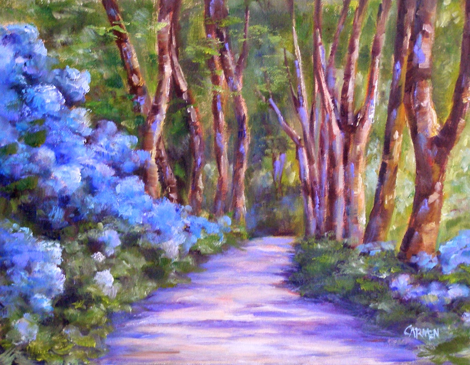 Pieces of Eight: Azores Hydrangeas, Oil Painting of Terceira Island ...