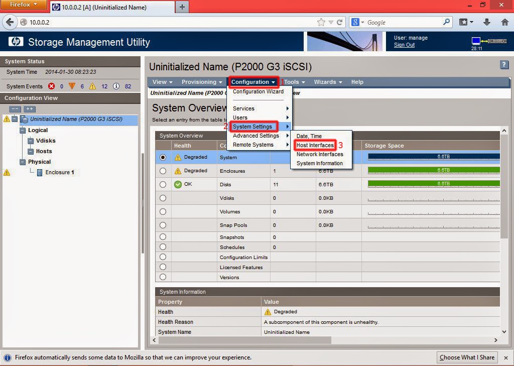 Pantallazos.es: Configurar Red iSCSI en una cabina HP P2000 G3