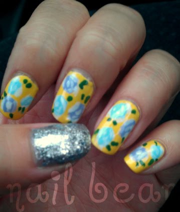 Nail Bean: Yellow Floral